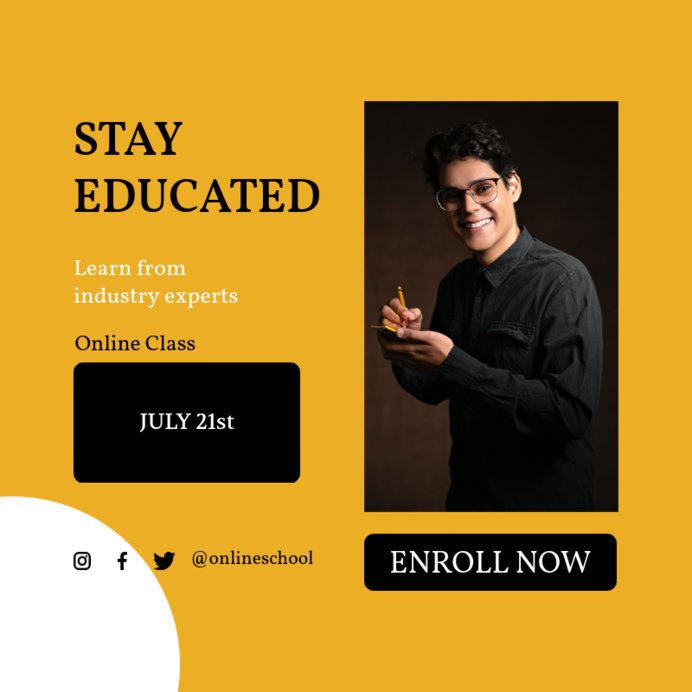 Placeit - Instagram Post Design Template to Promote an Educational Course