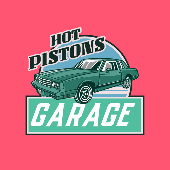 Placeit - Garage Logo Maker Featuring a Classic Car Graphic
