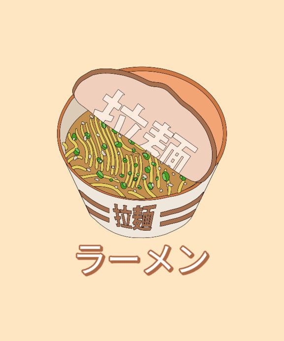 Placeit - T-Shirt Design Creator with an Instant Ramen Graphic