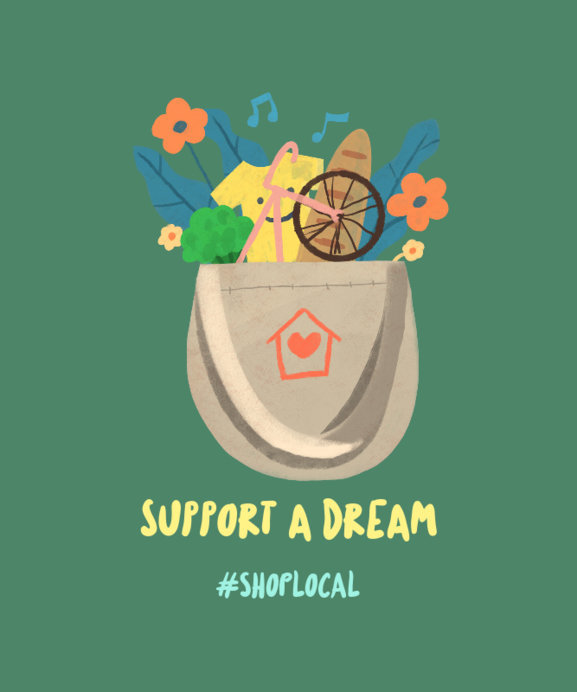 Placeit - T-Shirt Design Template for a Shop Local Campaign