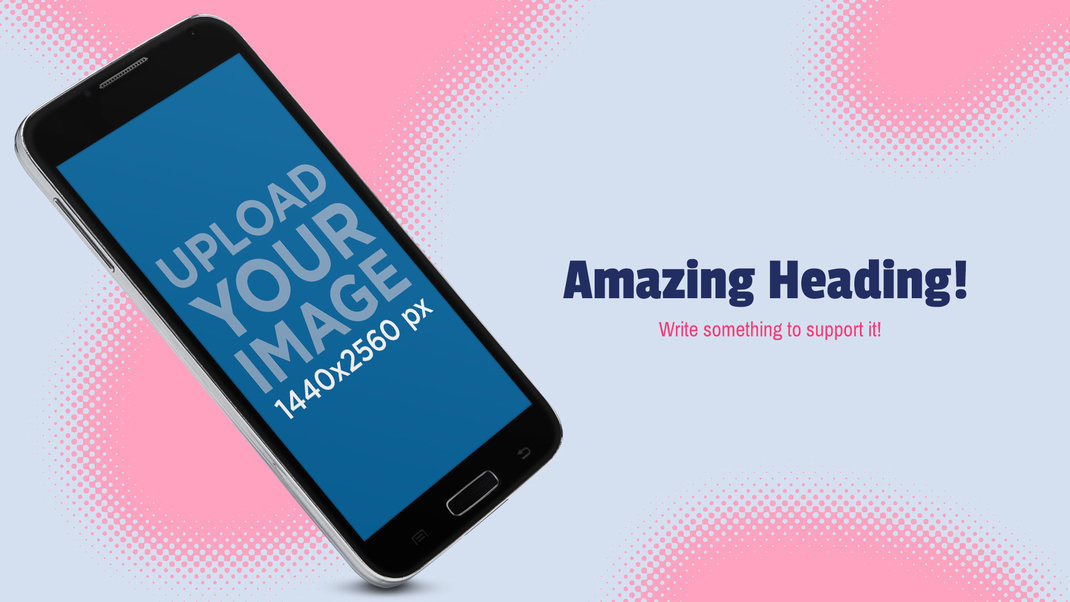 Placeit - Android Screenshot Maker of a Black Samsung Galaxy Floating ...