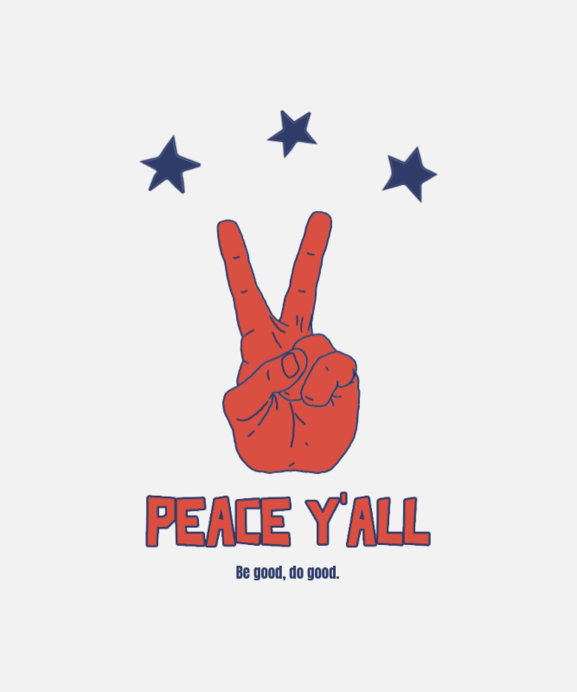 Placeit - T-Shirt Design Template with an Illustrated Peace Hand Sign