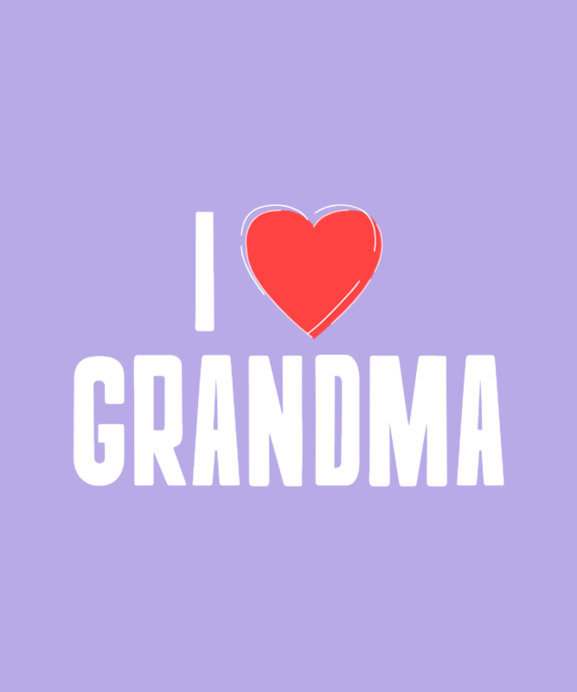 Placeit - T-Shirt Design Template with an I Love Grandma Text