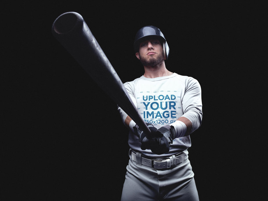 Placeit - Baseball Uniform Builder - Player Showing the Bat