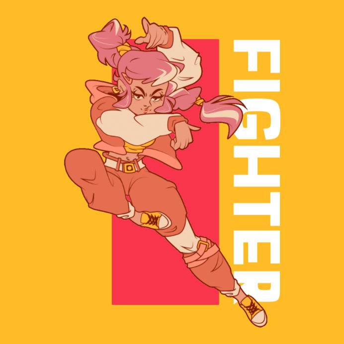 Placeit - Gaming Logo Maker Featuring Cool Illustrations of Female Fighters