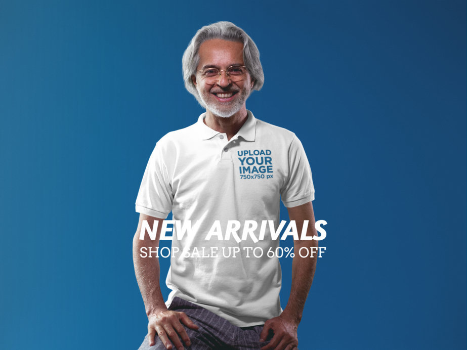 Placeit - Facebook Ad - Happy Elder Guy Wearing a Polo Shirt