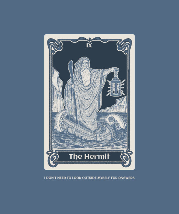 Placeit - Tarot Themed T-Shirt Design Template Featuring the Hermit Card