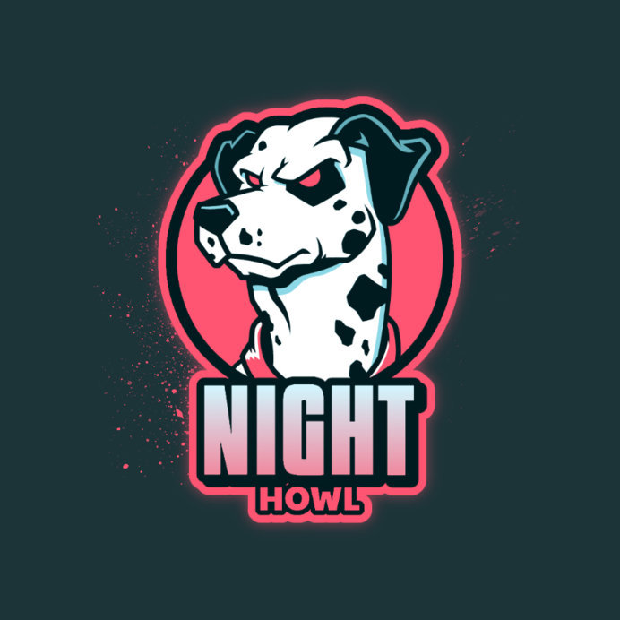Placeit - Gaming Logo Template Featuring an Aggressive Dalmatian Graphic