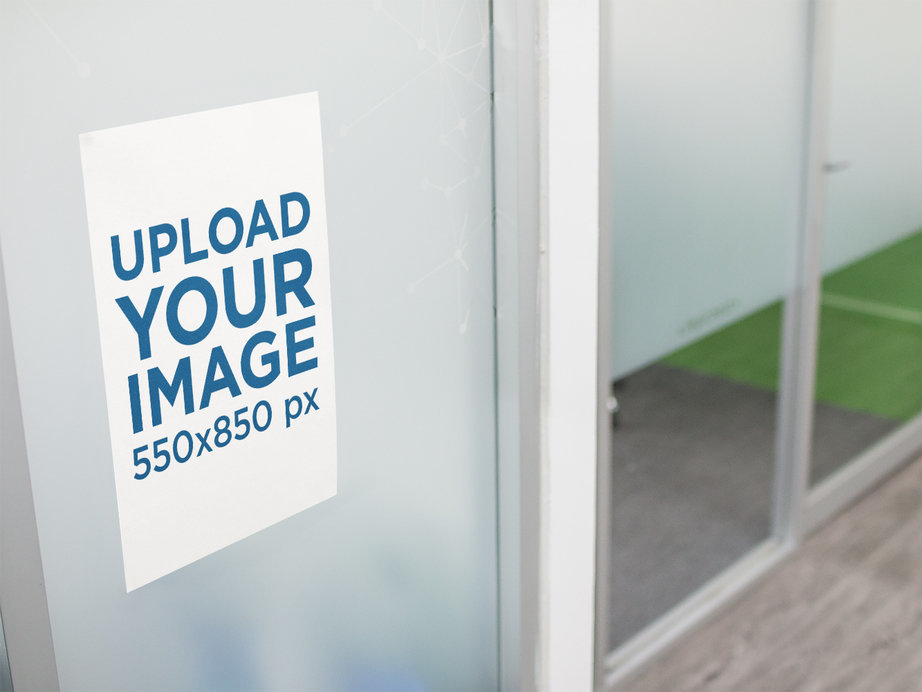 Placeit - Mockup of a Poster on an Office Window