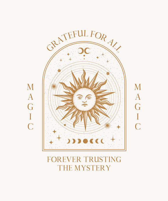 Placeit - Mystical T-Shirt Design Template with a Bohemian Style
