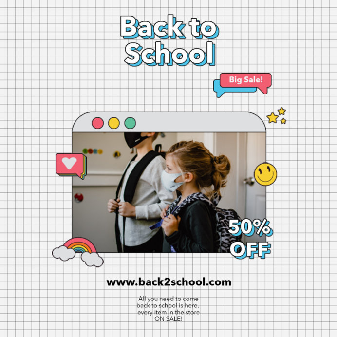 Placeit - Instagram Post Design Template With a Back-to-School Theme