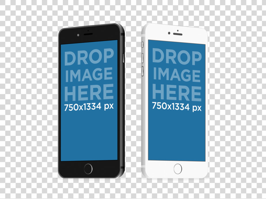 Placeit - Mockup of Two iPhones Backing Each Other