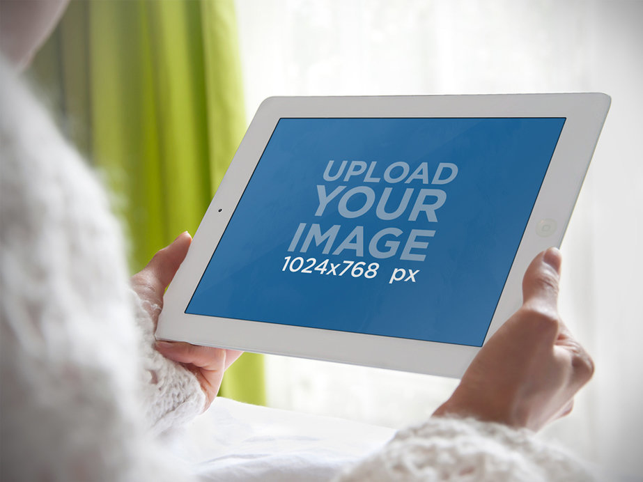 Placeit - Mockup of an iPad In the Hands of a Woman