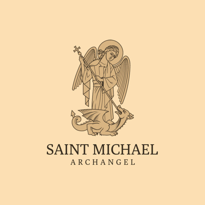 Placeit - Catholic Church Logo Maker Featuring a Saint Michael ...