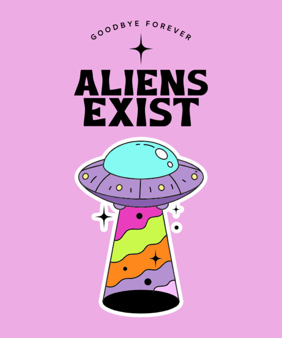 Placeit - Aliens-Themed T-Shirt Design Maker With Sticker-Like Graphics