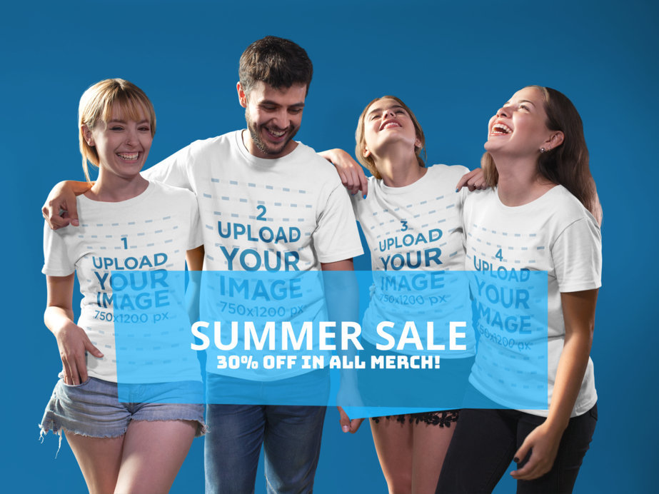 Placeit - Facebook Ad - Group of Four Happy Friends Wearing Different ...