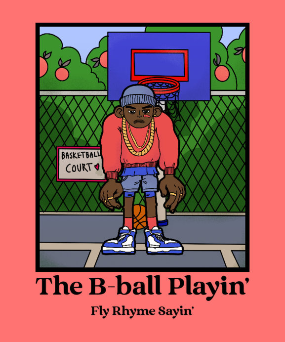 Placeit - T-Shirt Design Creator Featuring a Cartoon of a Rapper