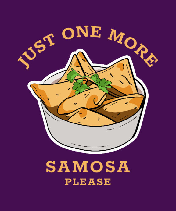 Placeit - Indian Food-Themed T-Shirt Design Maker With a Samosas Graphic