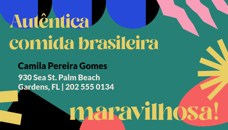 Placeit - Business Card Design Template for a Brazilian Chef