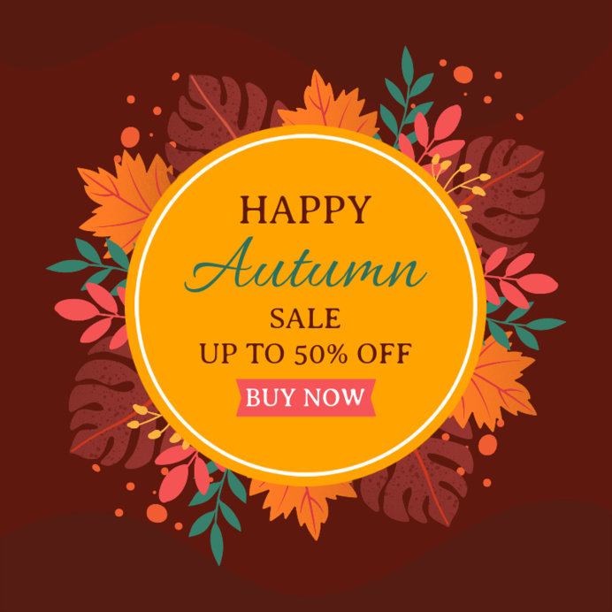 Placeit - Ad Banner Maker for an Autumn Sale Featuring Leaves Graphics