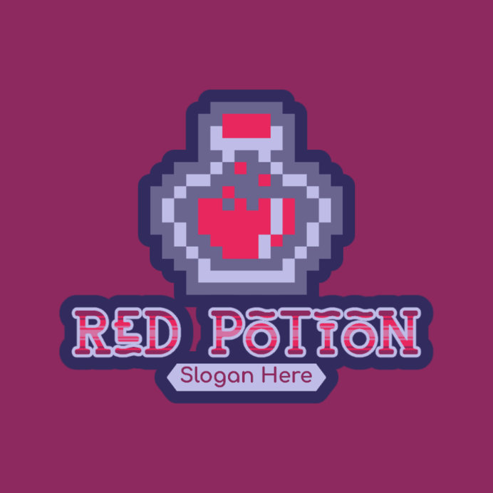 Placeit - Gaming Logo Creator with an 8-Bit Graphic of a Magic Potion