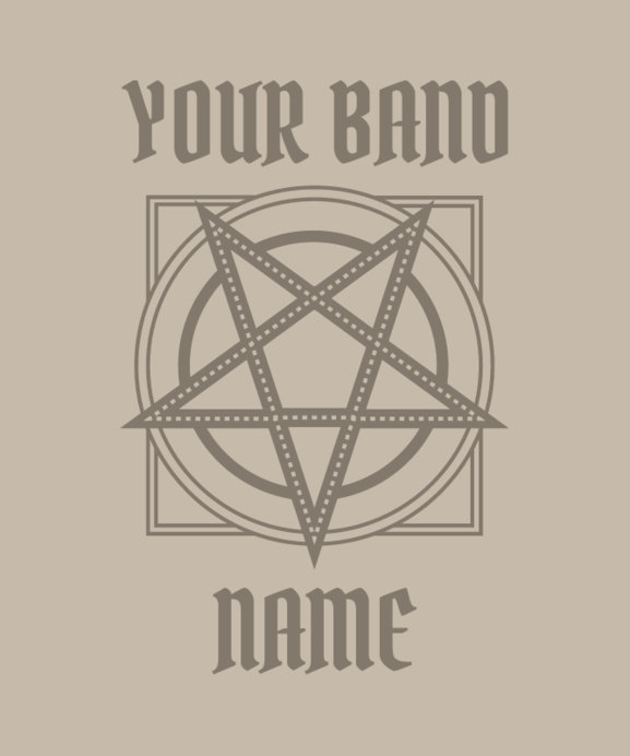 Placeit - T-Shirt Design Template for Metal Bands With a Pentagram Graphic