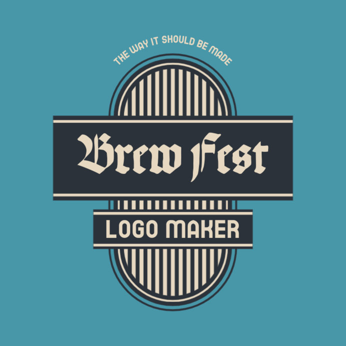 Placeit - Brew Fest Logo Generator Featuring a Striped Graphic
