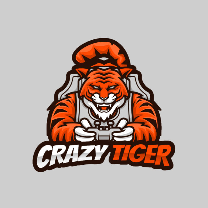 Placeit - Gaming Logo Maker Featuring an Aggressive Tiger Illustration