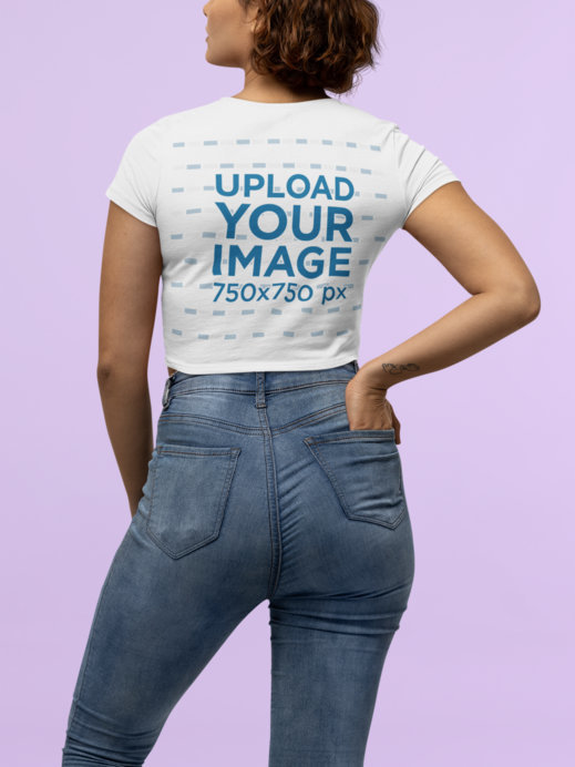 Placeit - Back View Mockup of a Short-Haired Woman Wearing a Bella ...