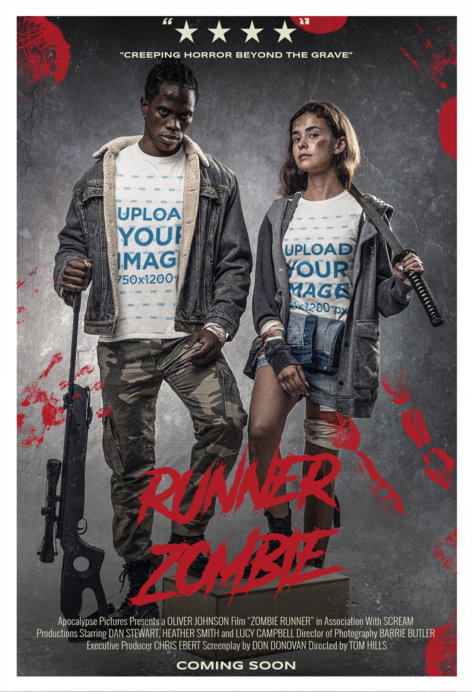 Placeit - T-Shirt Mockup Inspired by a Zombie Movie Poster Featuring ...