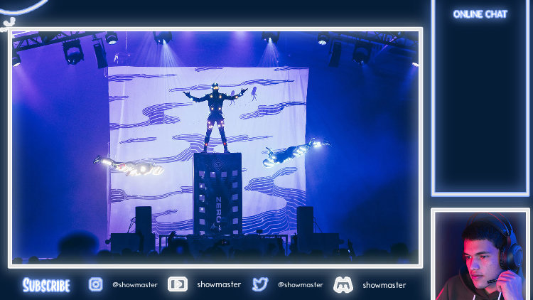 Placeit - OBS Stream Overlay Template Featuring a Webcam Frame and a ...