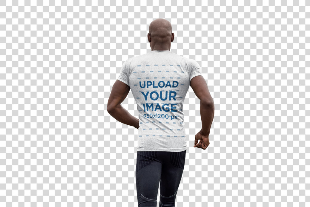 Placeit - Transparent Back-View Mockup of a Man Jogging at a Sports Field