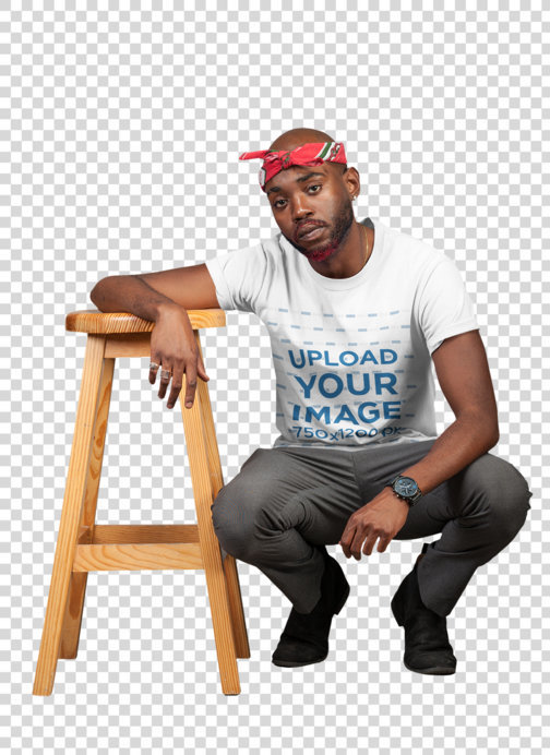 Placeit - Transparent Round Neck Tee Mockup of a Stylish Man in a ...