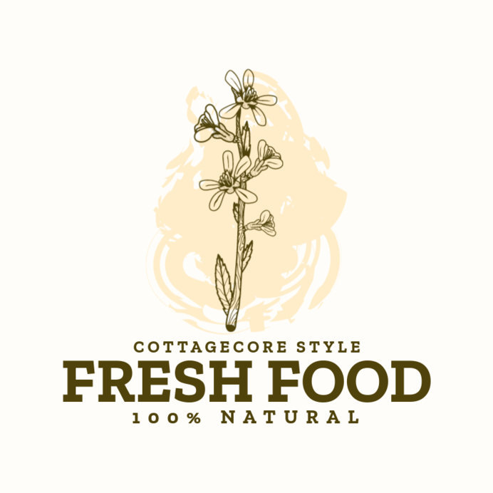 Placeit - Cottagecore Aesthetic Logo Templte for an Organic Food Brand