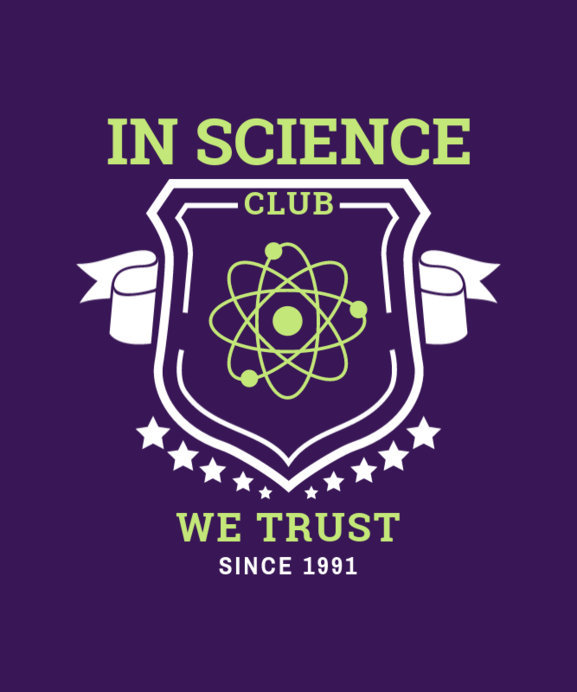 Placeit - T-Shirt Design Maker with a Varsity Style for a Science Club