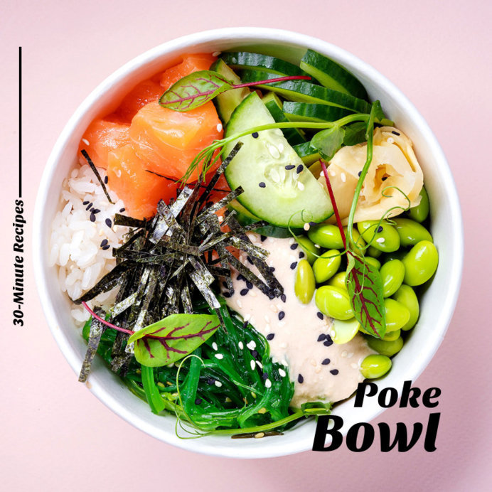Placeit - Instagram Post Template for a Poke Bowl Recipe Carousel