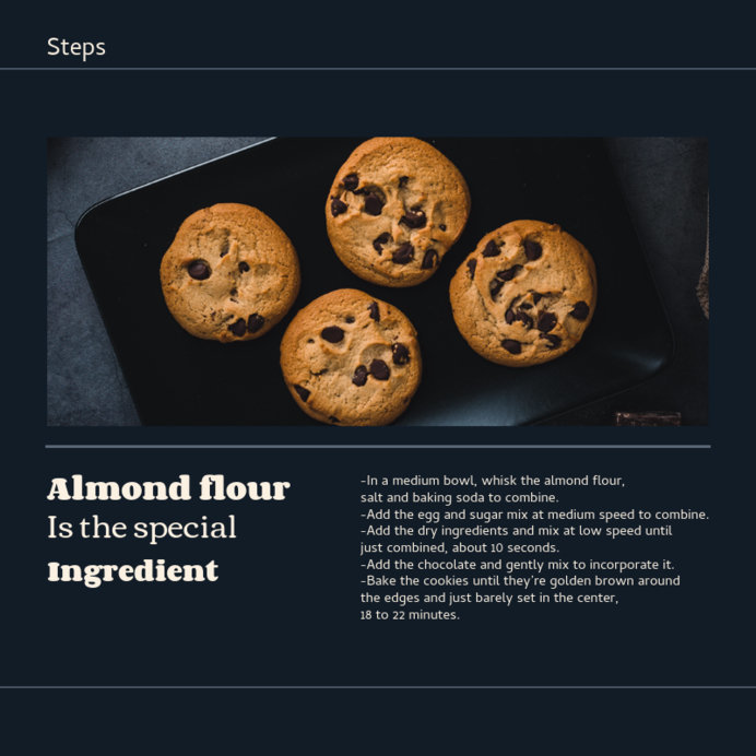 Placeit - Instagram Post Creator for a Carousel Featuring a Cookie Recipe