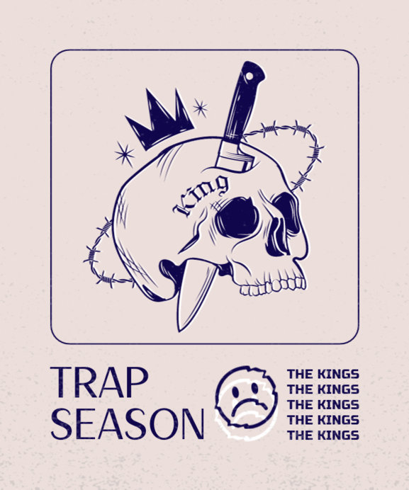 Placeit - T-Shirt Design Creator Featuring a Trap-Style Skull Graphic