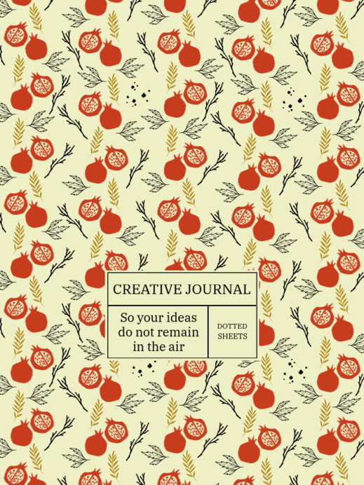 Placeit - Notebook Cover Design Template Featuring Fruits and Leaves