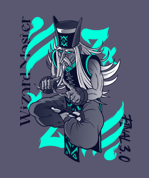 Placeit - T-Shirt Design Template Featuring a Mystical Wizard Illustration