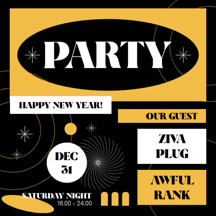 Placeit - Instagram Post Maker to Announce an NYE Party