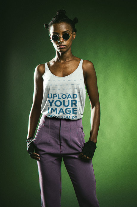 Placeit - Tank Top Mockup of a Young Woman Wearing an Attired Inspired ...