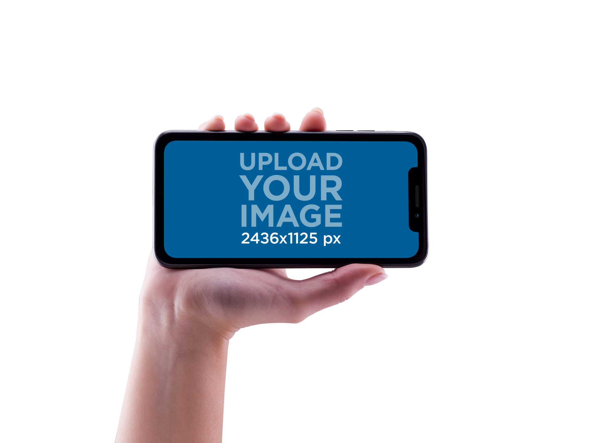 Placeit - Female Hand Holding a Black iPhone 11 Pro Mockup in Landscape ...