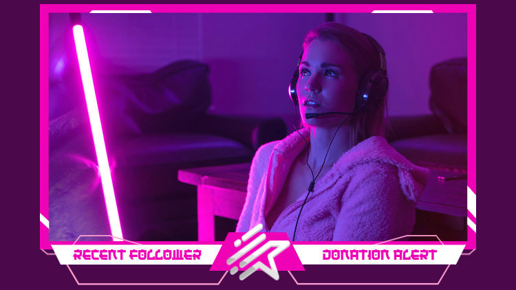 Placeit - Pink-Colored Twitch Webcam Frame Creator with Futuristic ...