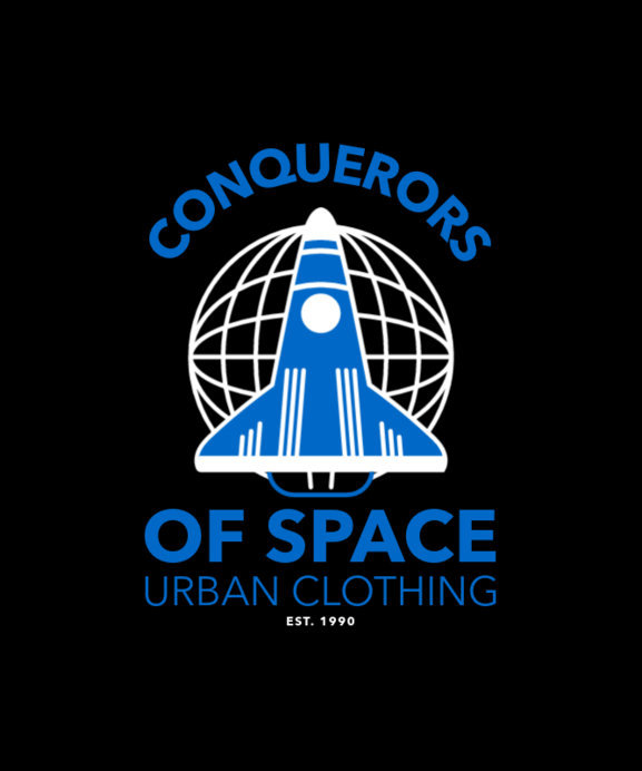 Placeit - Space-Themed T-Shirt Design Maker With a Rocket Icon and a Globe