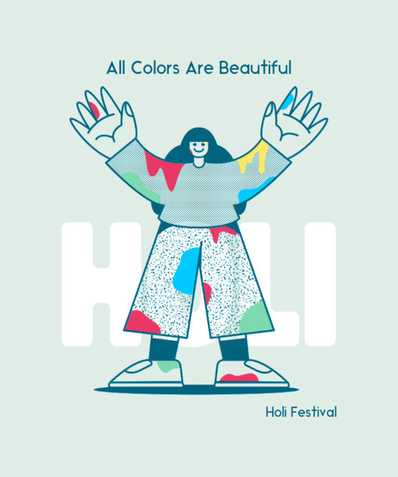 Placeit - T-Shirt Design Generator With a Holi Festival Theme and ...
