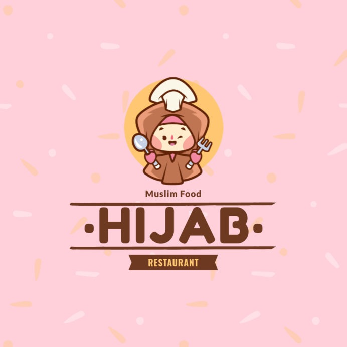 Placeit - Logo Maker for a Muslim Food Restaurant Featuring a Cute Chef ...