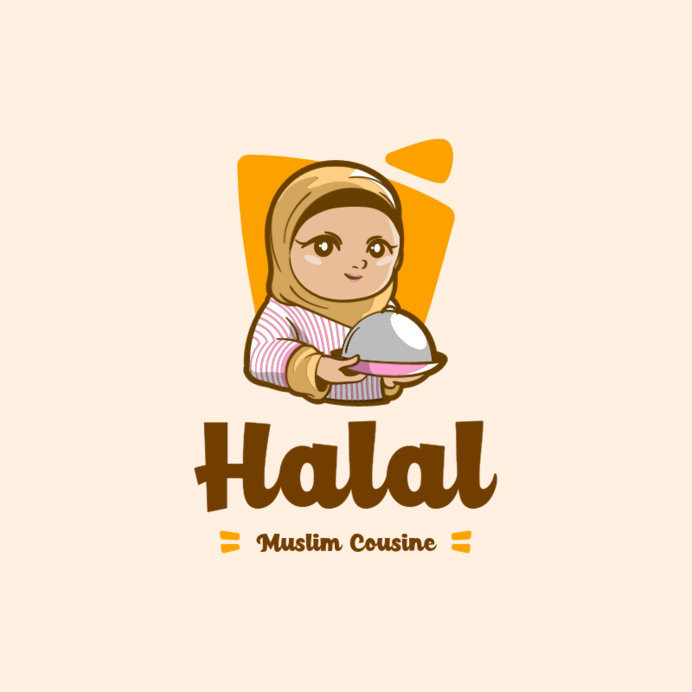 Placeit - Logo Generator for a Halal Restaurant Featuring a Muslim ...