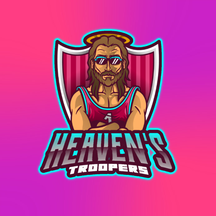 Placeit - Logo Generator Featuring Jesus Christ Wearing a Basketball Jersey
