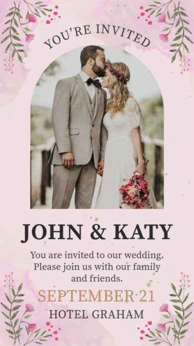 Placeit - Instagram Story Maker for a Wedding Invitation Featuring ...